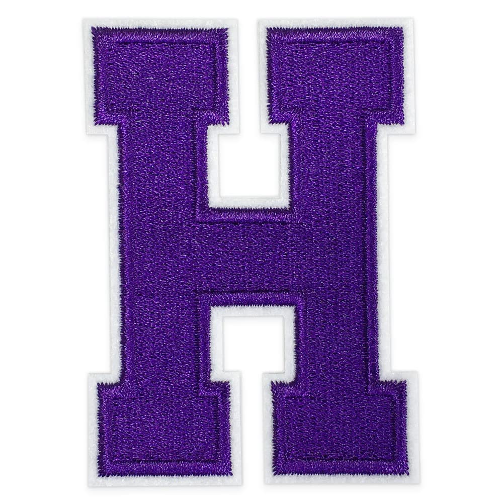 Amazon.com: Letter H - 3" Embroidered Iron-on Letter Patches with Glue ...