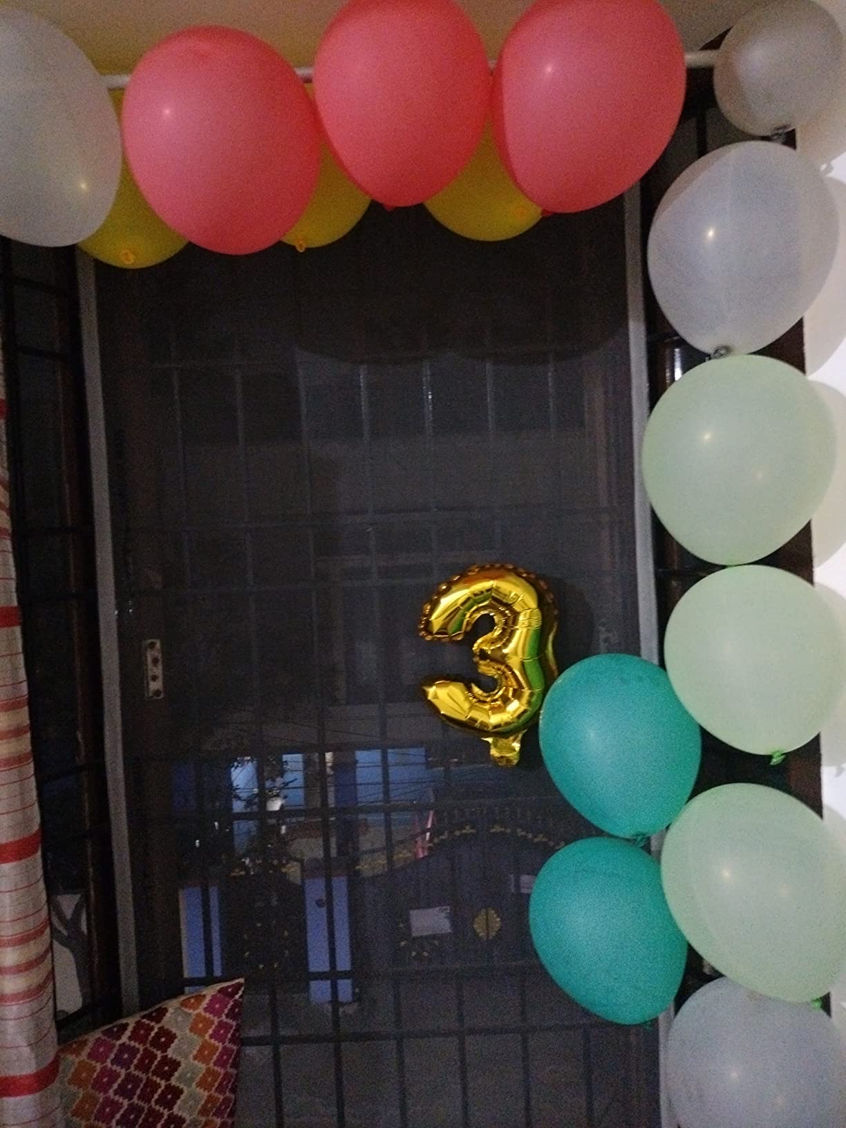 Party Propz Number 6 Golden Foil Balloon with Confetti 7Pcs Combo for ...