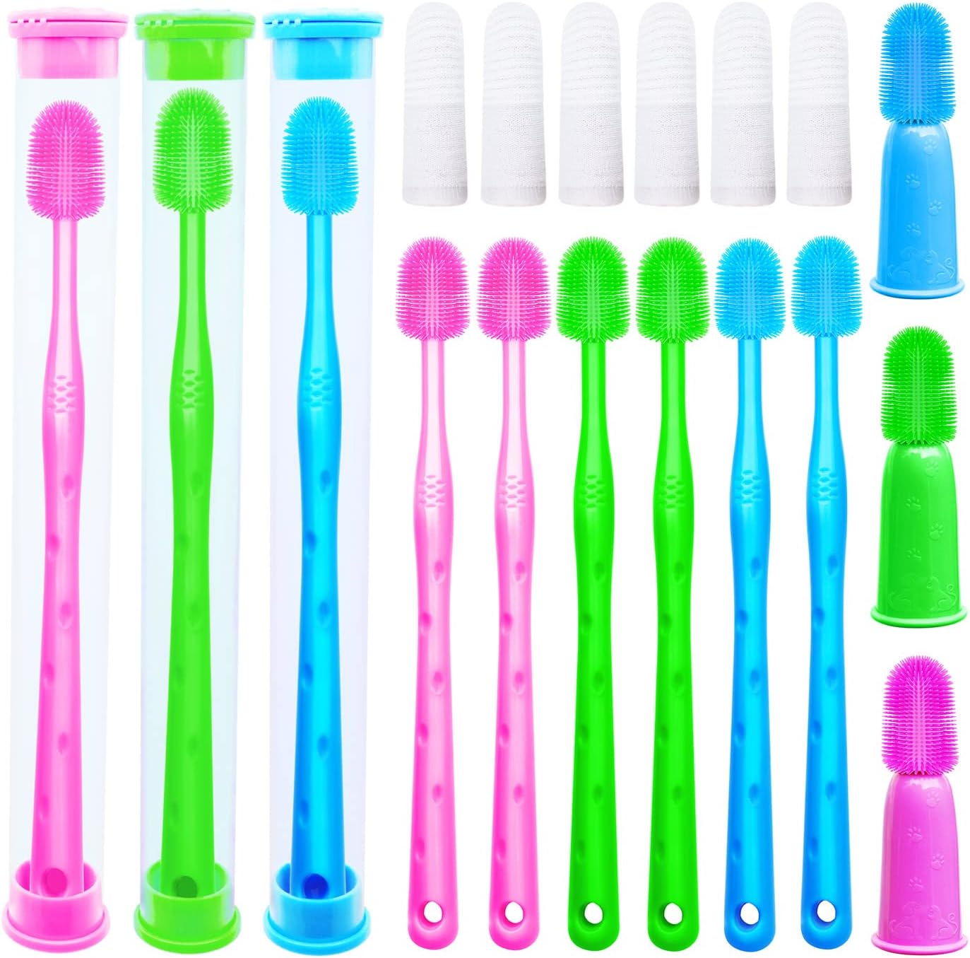 Amazon.com: PenVinoo Dog Toothbrush pet Toothbrush Finger Toothbrush ...