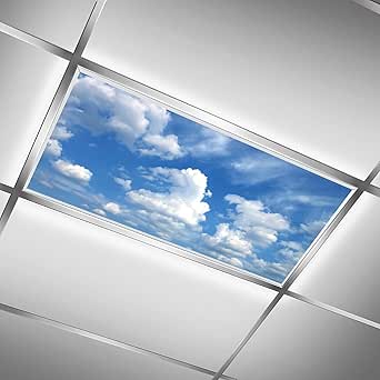 ZiKiLXU 2Pcs Fluorescent Light Covers,Sky White Clouds Magnetic Light ...