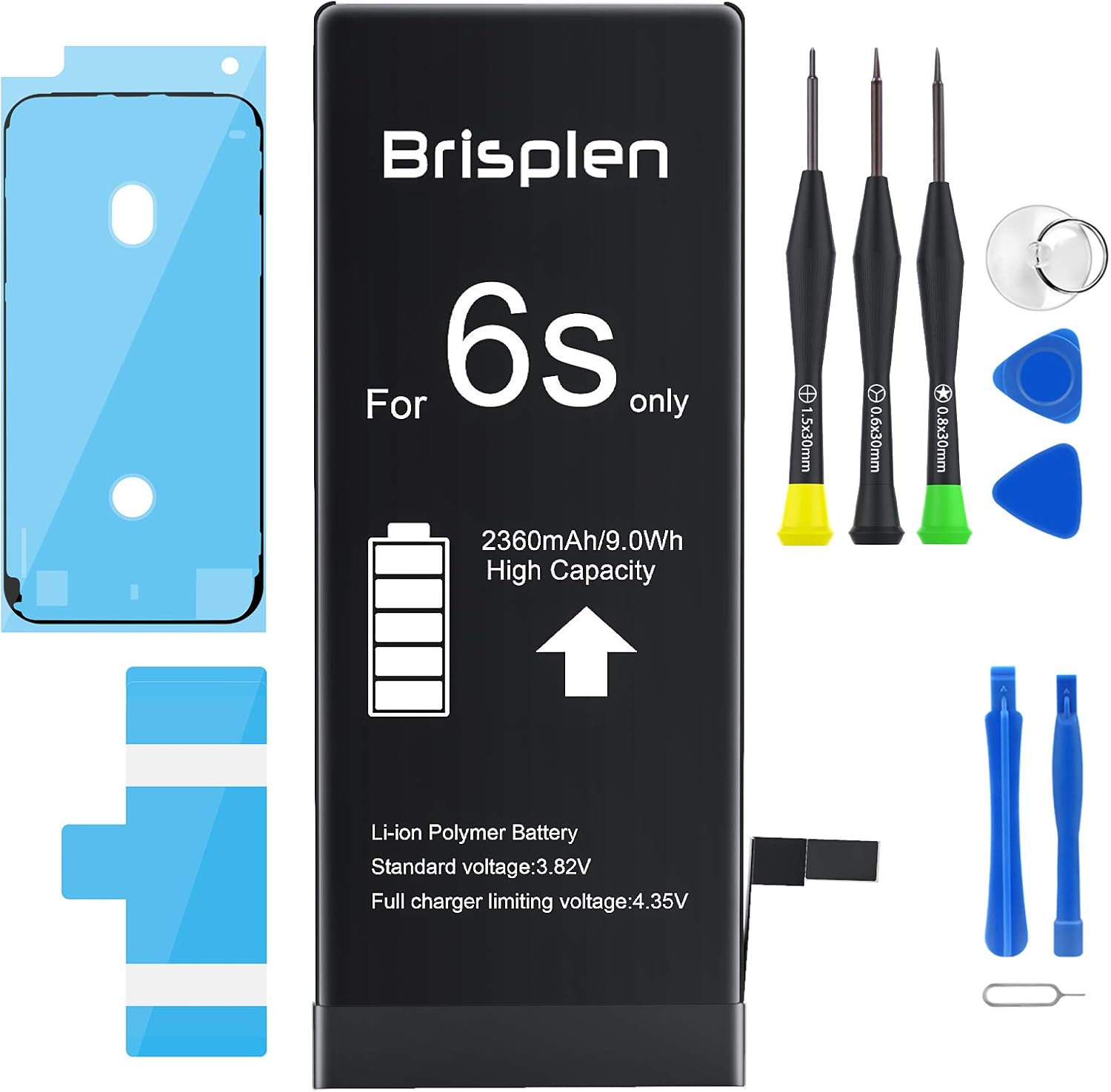Brispen 2360mAh Battery for iPhone 6S, High Capacity Replacement iPhone ...