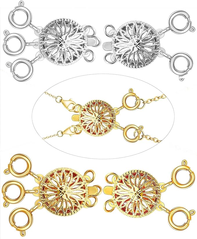 Amazon.com: Necklace Layering Clasps Separator for Women 14k Gold ...