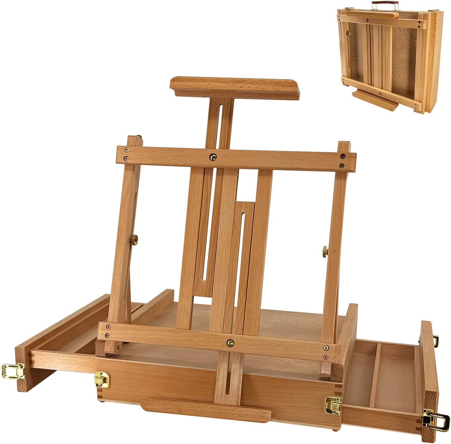 Amazon.com: Stuelloaf Large Sketchbox Table Top Easel with Dual Dawers ...