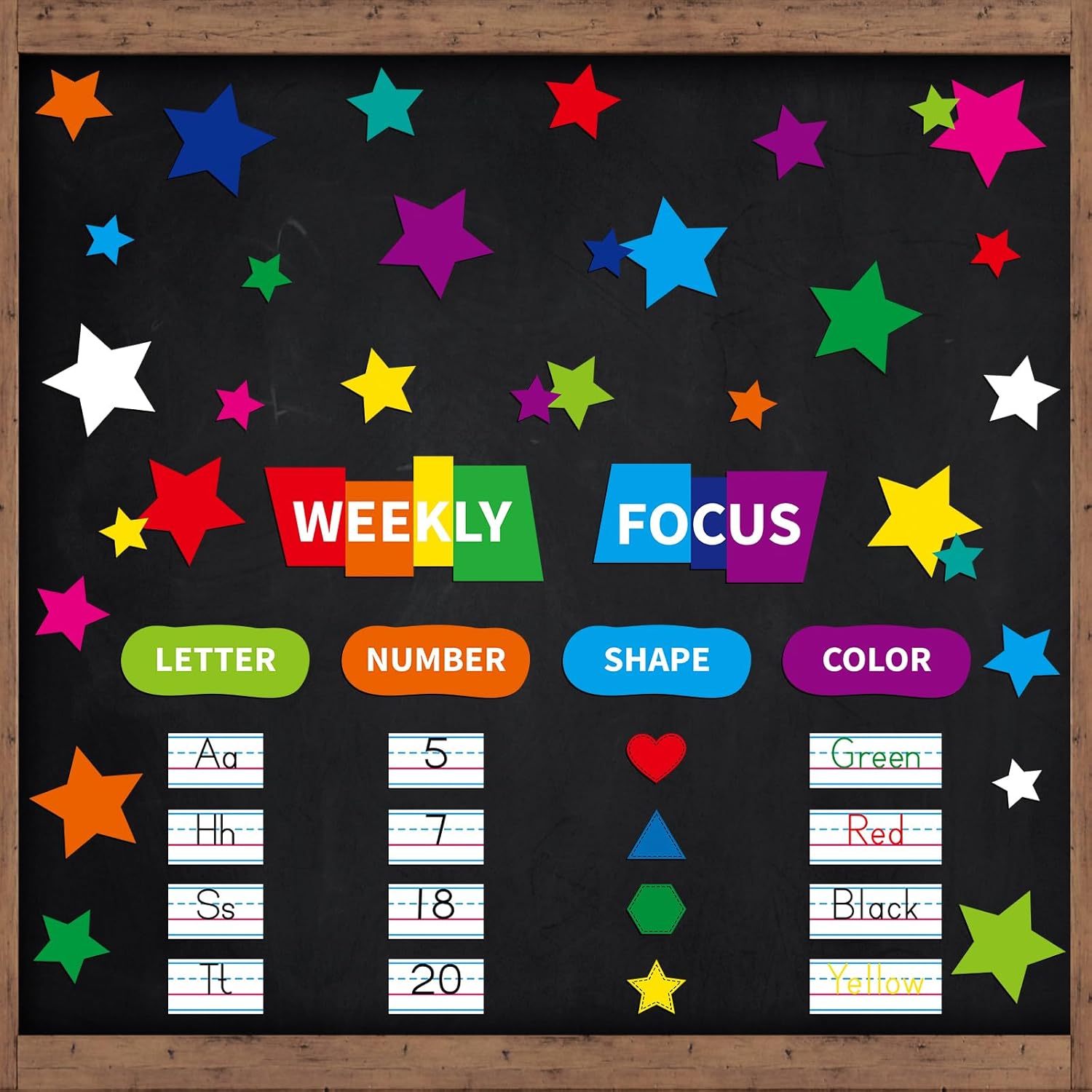 Amazon.com : Feifeiya 107 Pcs Weekly Focus Bulletin Board Alphabet ...