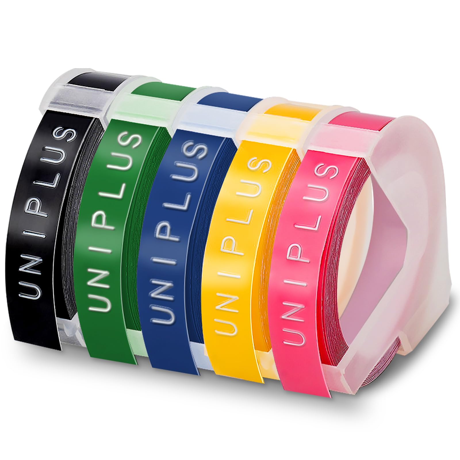 UniPlus Compatible Dymo Omega Label Tape Replacement for Dymo Embossing ...