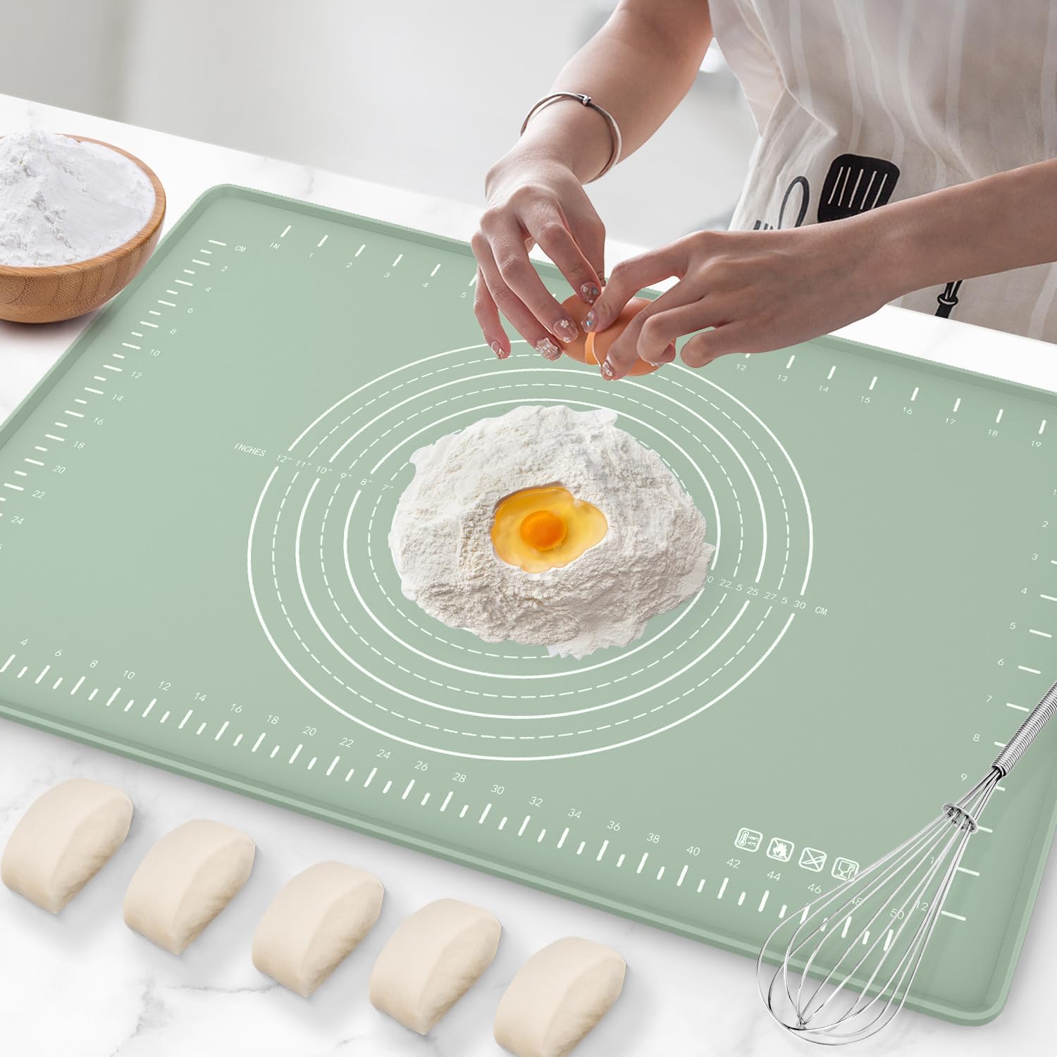 Amazon.com: MoHern 5 Pcs Dough Mat for Counter, Silicone Pastry Mats ...