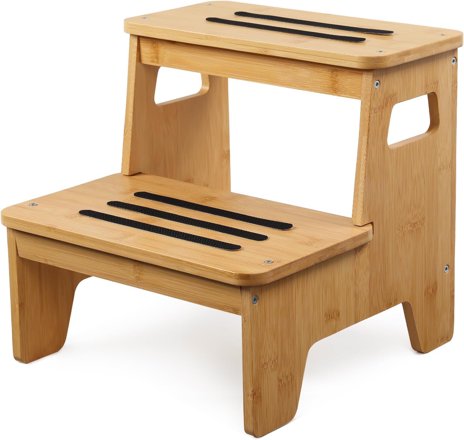 Amazon.com: Wooden 2-Step Stool, Bamboo Step Stool with Handles, DIY ...