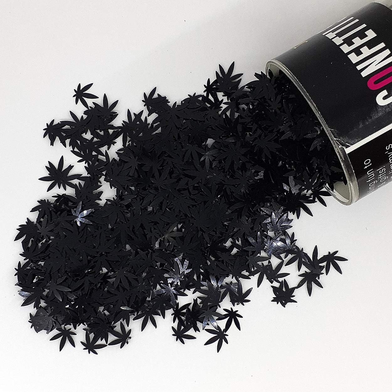 Amazon.com: Confetti Marijuana Leaf 3/8" Black - Half Pound (8 oz ...