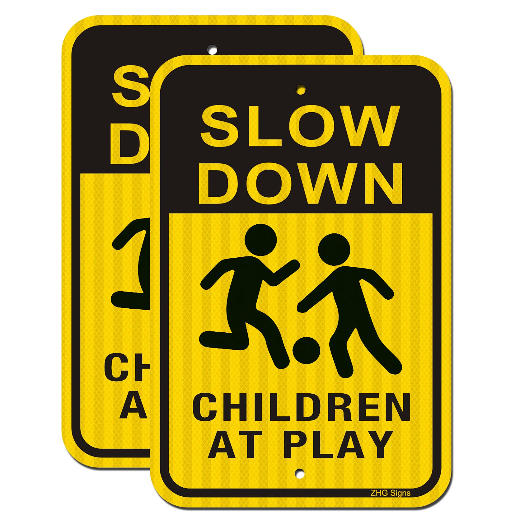 Buy ZHG Slow Down Children at Play Sign 2 Pack, 18” x 12” Slow Kids ...