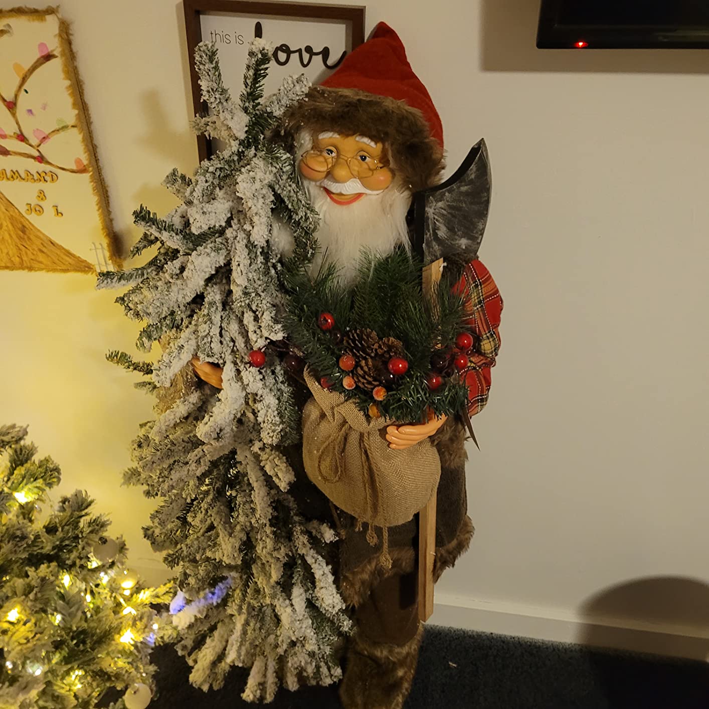 Amazon.com: Northlight 48" Standing Woodland Santa Claus Christmas ...