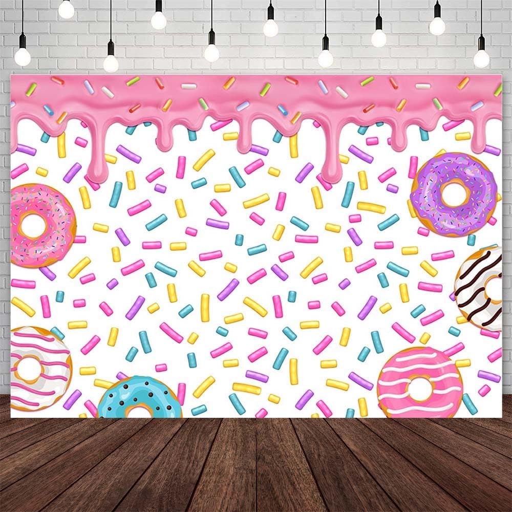 Amazon.com : AIBIIN 10x7ft Sweet Donut Theme Party Backdrop for Girl ...