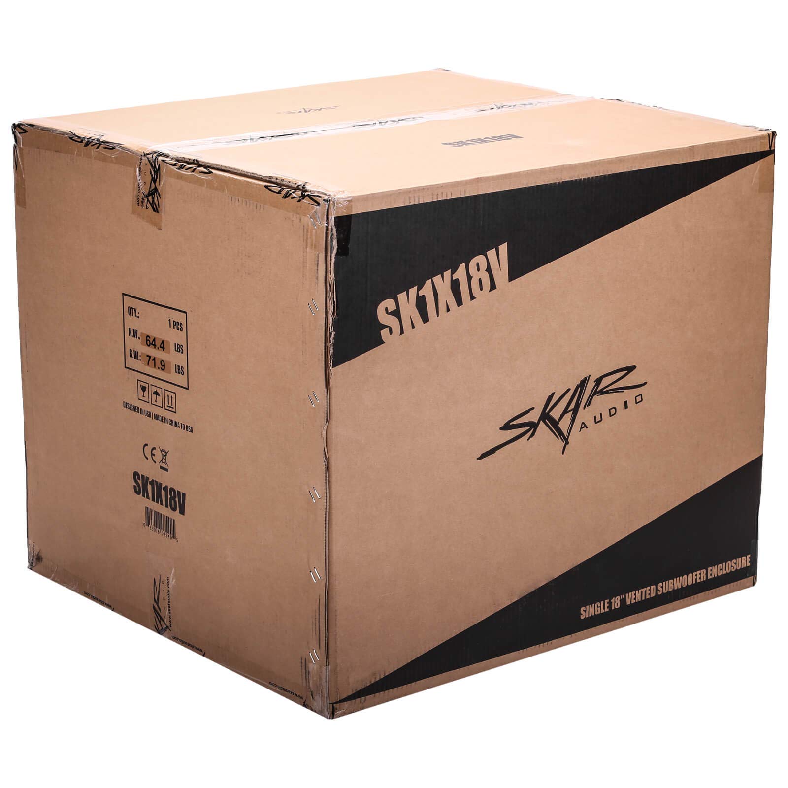 Skar Audio SK1X18V Single 18" Universal Fit Ported Subwoofer Enclosure ...