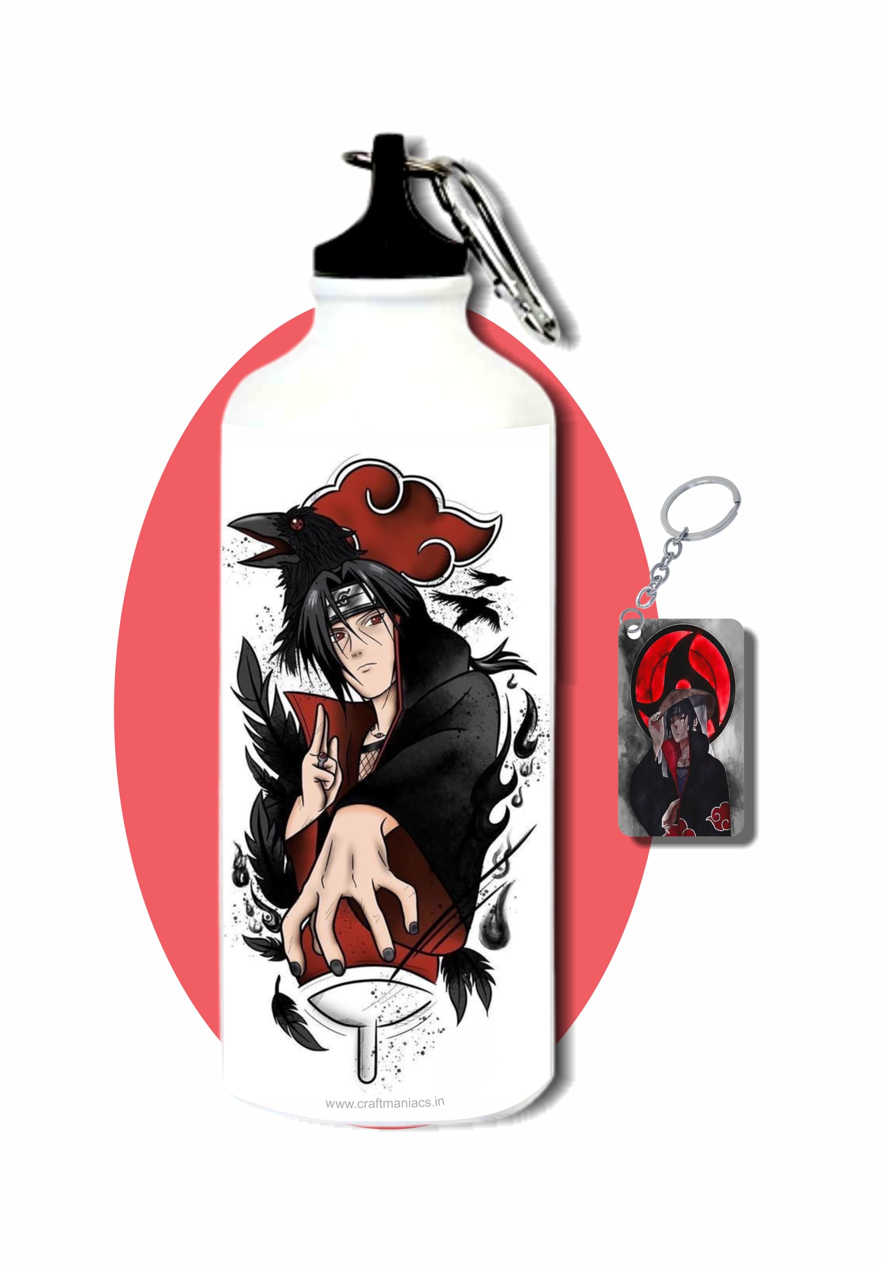 CRAFT MANIACS ITACHI UCHIHA NARUTO CLAN 600 ML SIPPER BOTTLE & FREE ...
