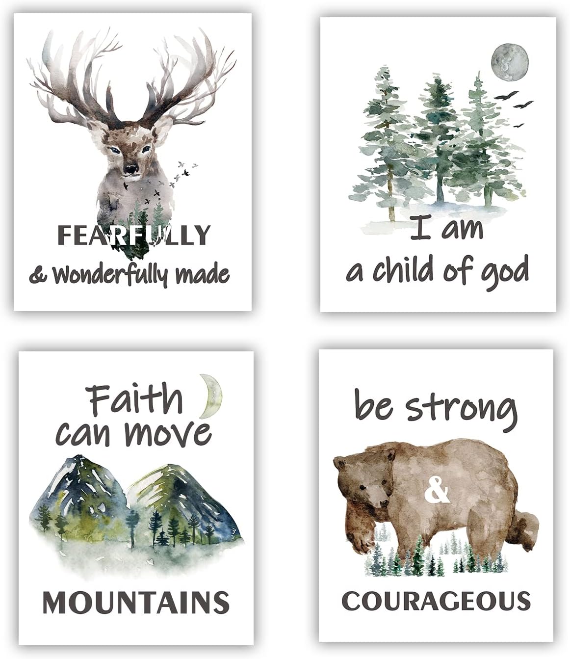 Amazon.com: Forest Animals Bible Verse Poster ， Inspirational Quote ...