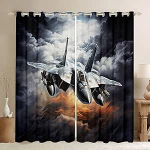 Amazon.com: Aircraft Curtains Kids/Adults Military 3D Airplane Retro ...