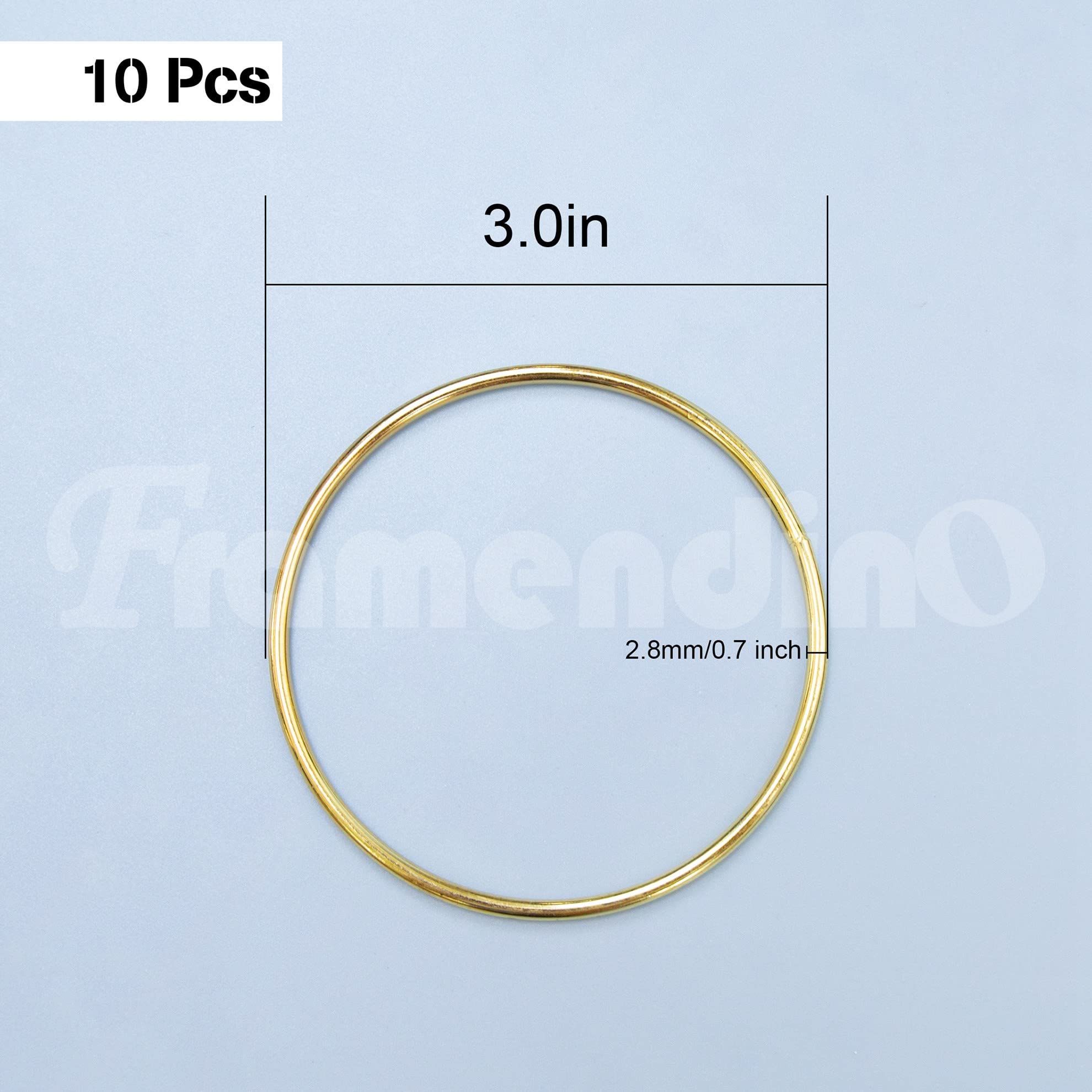 Snapklik.com : 10 Pack 3 Inch Metal Rings Gold Floral Macrame Hoops For ...