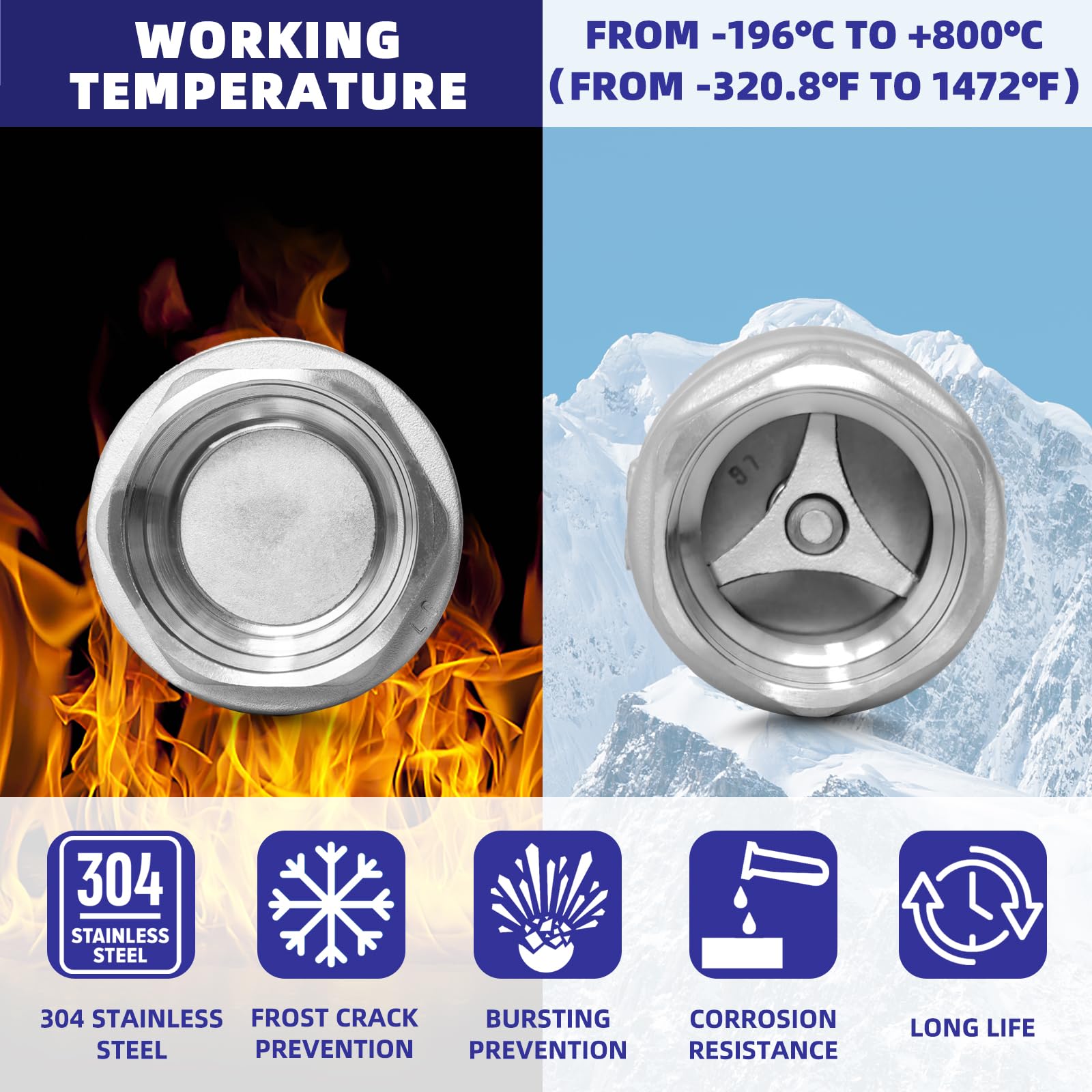 Snapklik.com : 3" NPT Stainless Steel Spring Check Valve, WOG1000 NPT ...