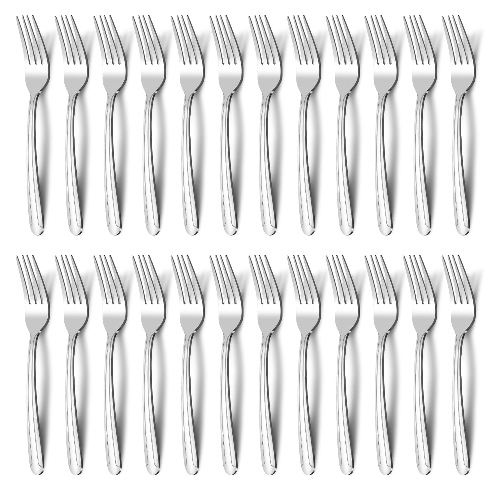 BEWOS 24-Piece Salad Forks, 7.1-Inch Forks Silverware Set, Stainless ...