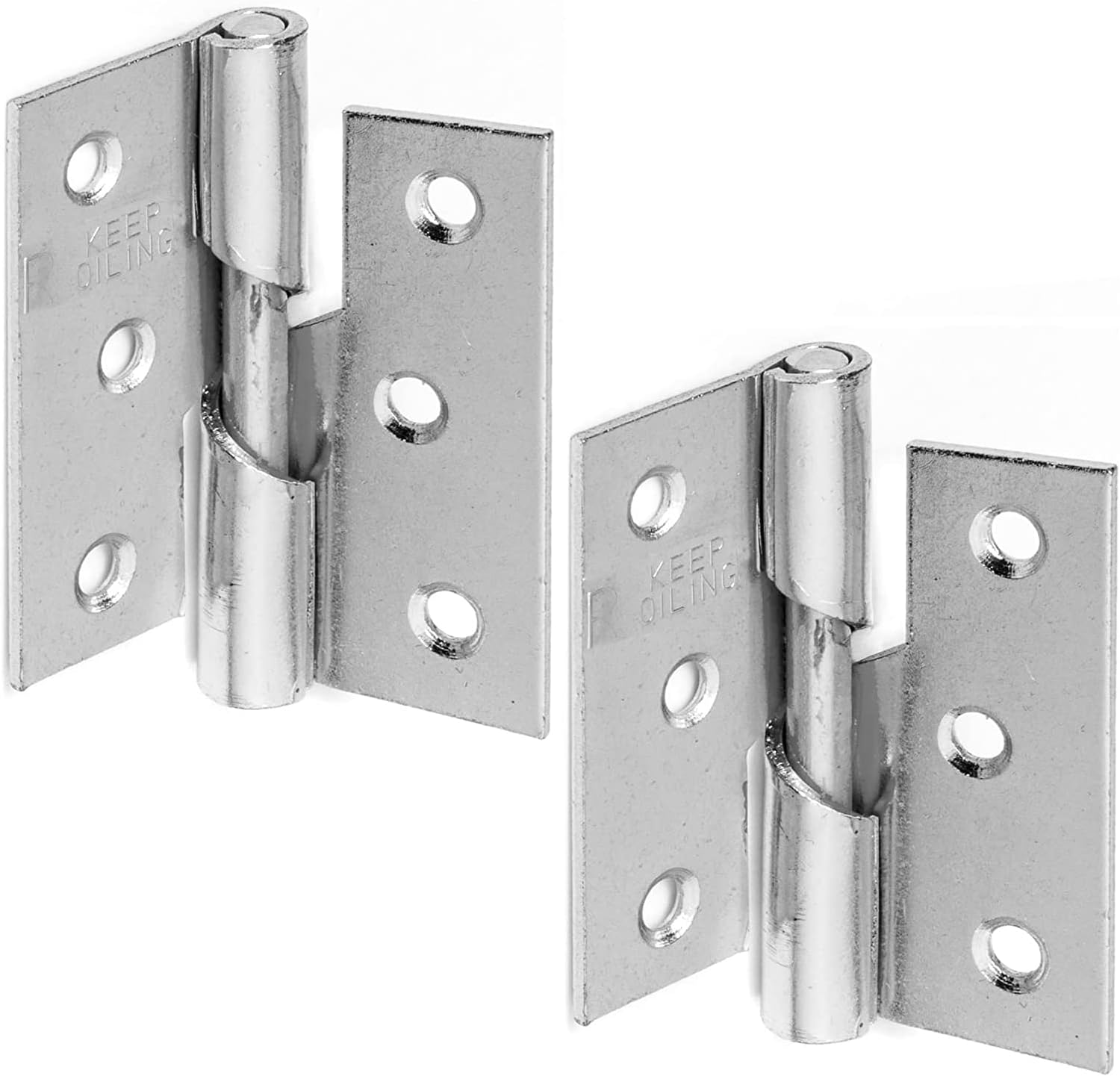 Pair of Heavy Duty Right Handed Rising Hinges 100mm/4" Thick Silver ...