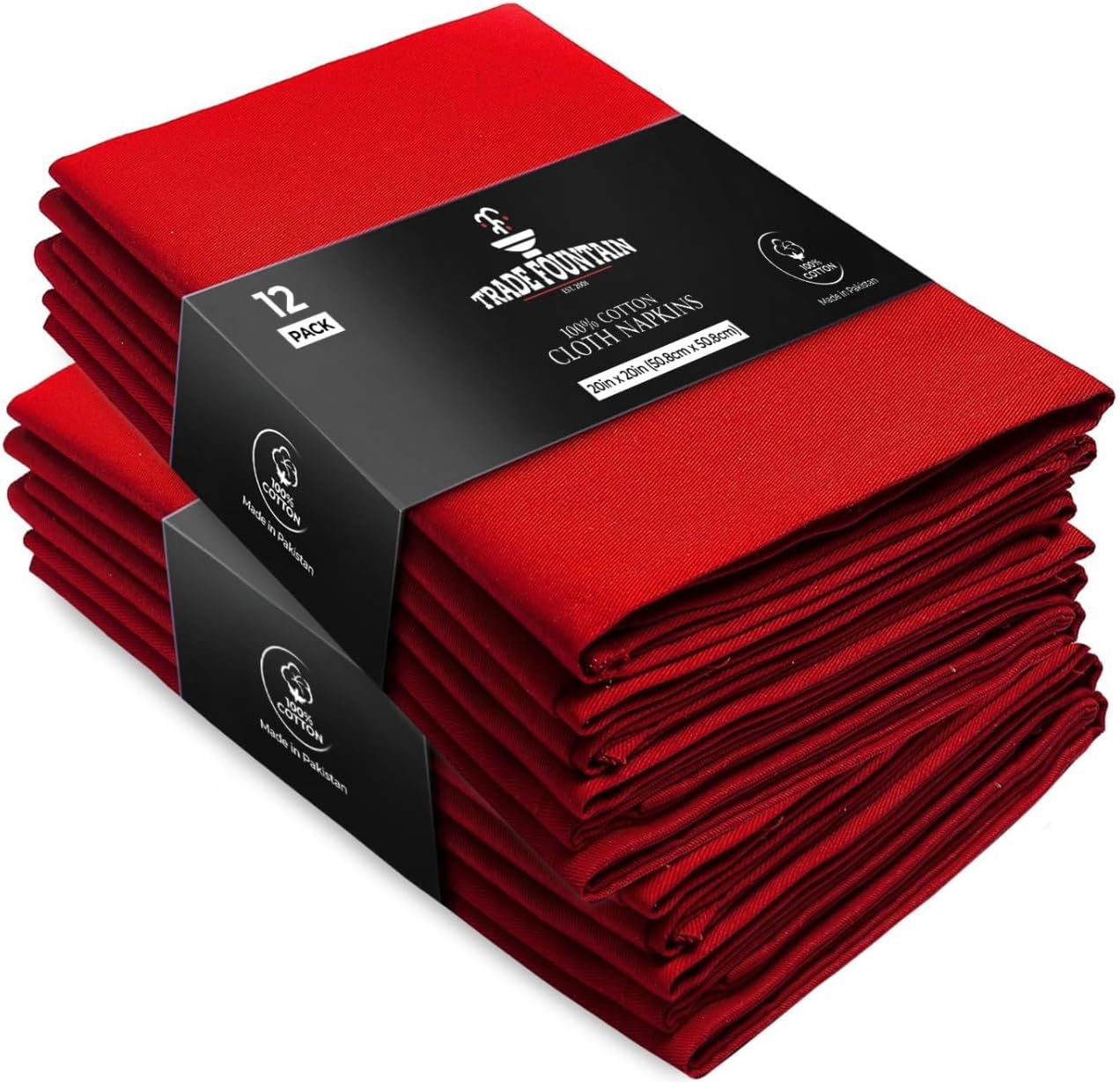 i-Sure Dinner Cloth Napkins,Table Napkins(Pack of 4) (Red) : Amazon.co ...