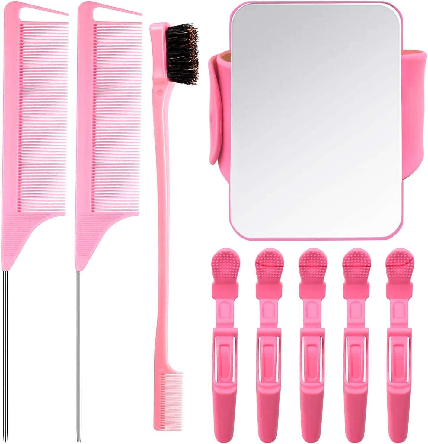 Amazon.com : 9 Pcs Hair Braiding Tools -2 Pieces Rat Tail Comb Parting ...