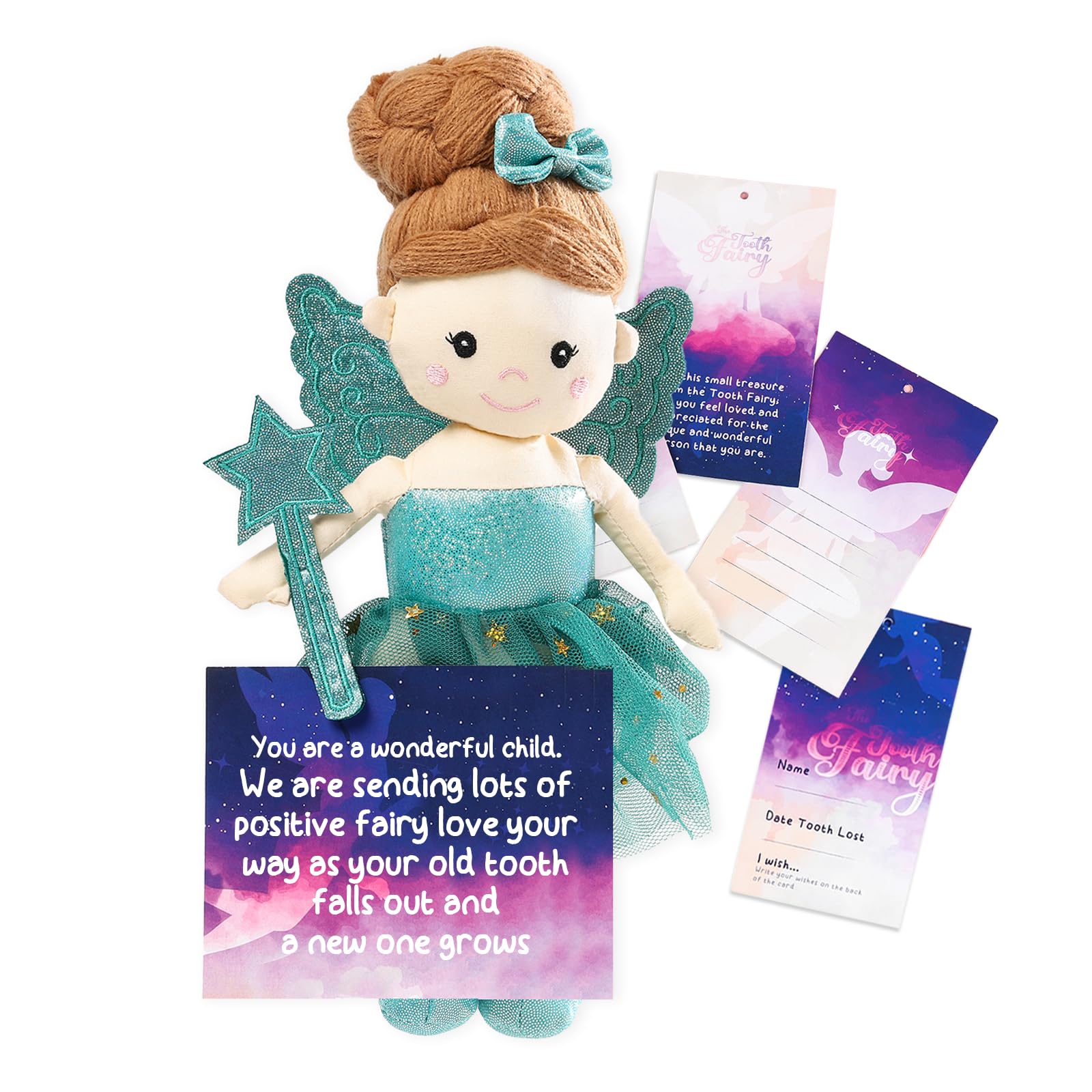 Amazon.com: BETTERLINE Tooth Fairy Doll with 26 Blessing Cards, Tooth ...