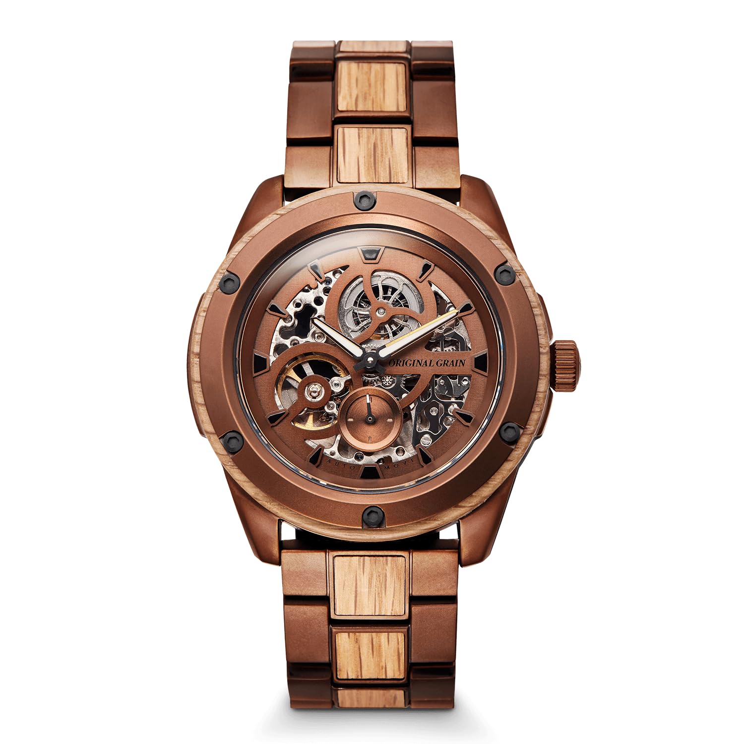 Amazon.com: Original Grain Whiskey Espresso Rugged Automatic 44mm ...