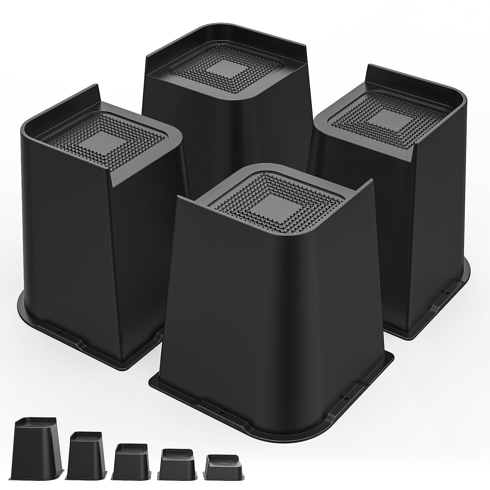 USION Bed Risers 8 Inch Heavy Duty, L Shape Wide Opening Extra Large ...