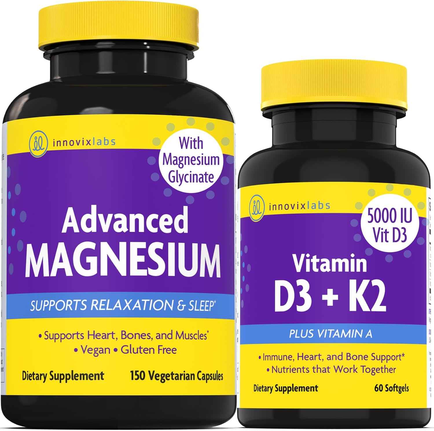 Amazon.com: Magnesium & D3 Bundle: InnovixLabs Advanced Magnesium (150 ...