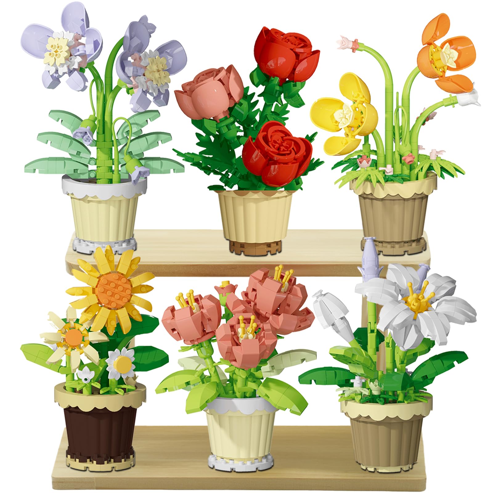 Amazon.com: Siuzon Flower Building Sets, Ideal Gifts for Her, Flowers ...