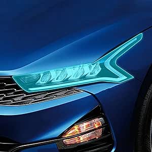Amazon.com: SpaNn 2 Pcs Car Headlight Protective Film Front Headlamp Transparent Black TPU ...