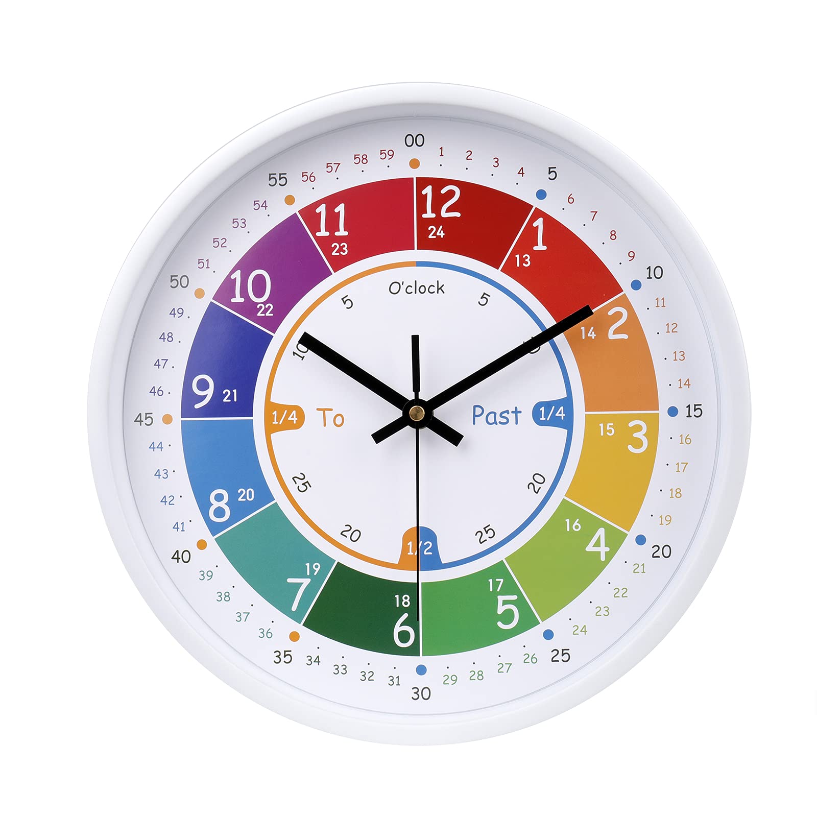 Telling Time Teaching Wall Clock Learning Clock 12 Inch | Desertcart INDIA