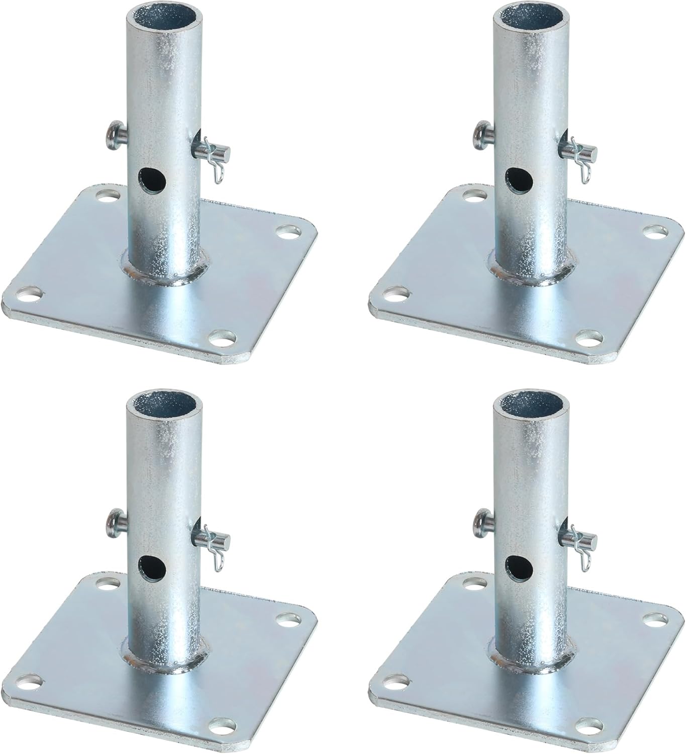 4.7"x 4.7"x1-5/16 OD Galvanized Scaffold Base Plates Silver (Set of 4 ...