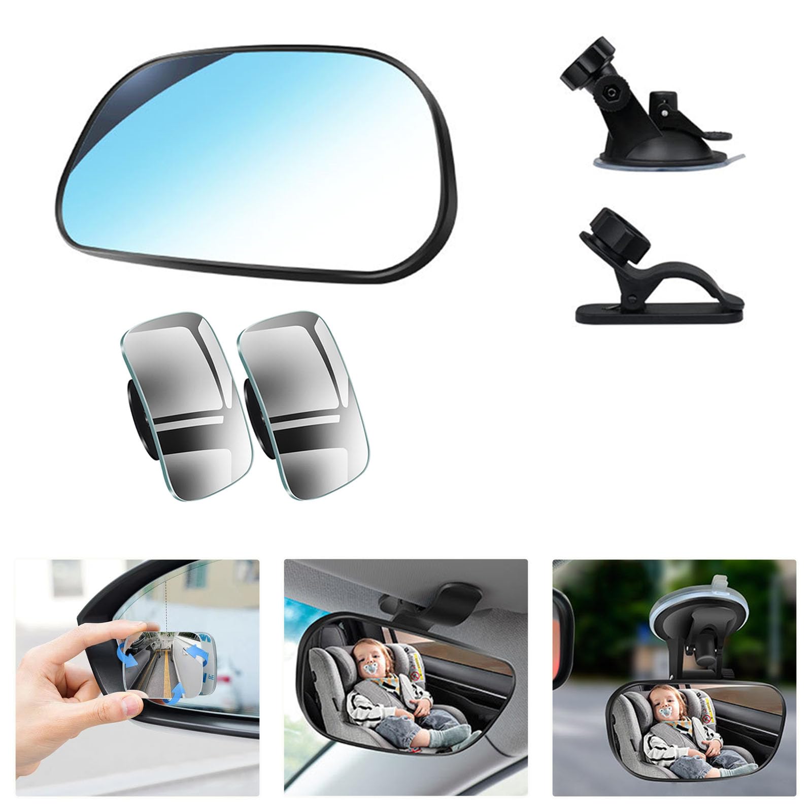 Amazon | Temiry 【3個セット：補助ミラー×2 ベビーミラー×1】死角ミラー 補助ミラー 車 サイドミラー 死角 ドアミラー 補助 死角 ベビーミラー 車 後ろ向き チャイルド ...