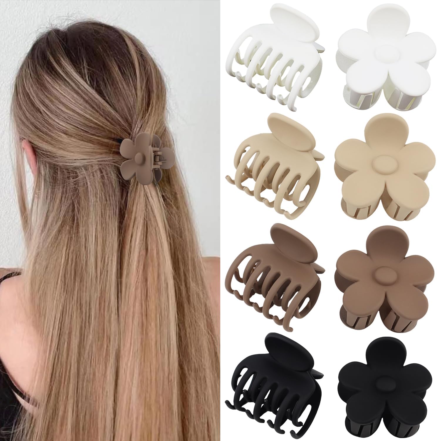Amazon.com: 16 PCS Small Claw Clips for Thin Thick Hair, 4 Shapes Small ...
