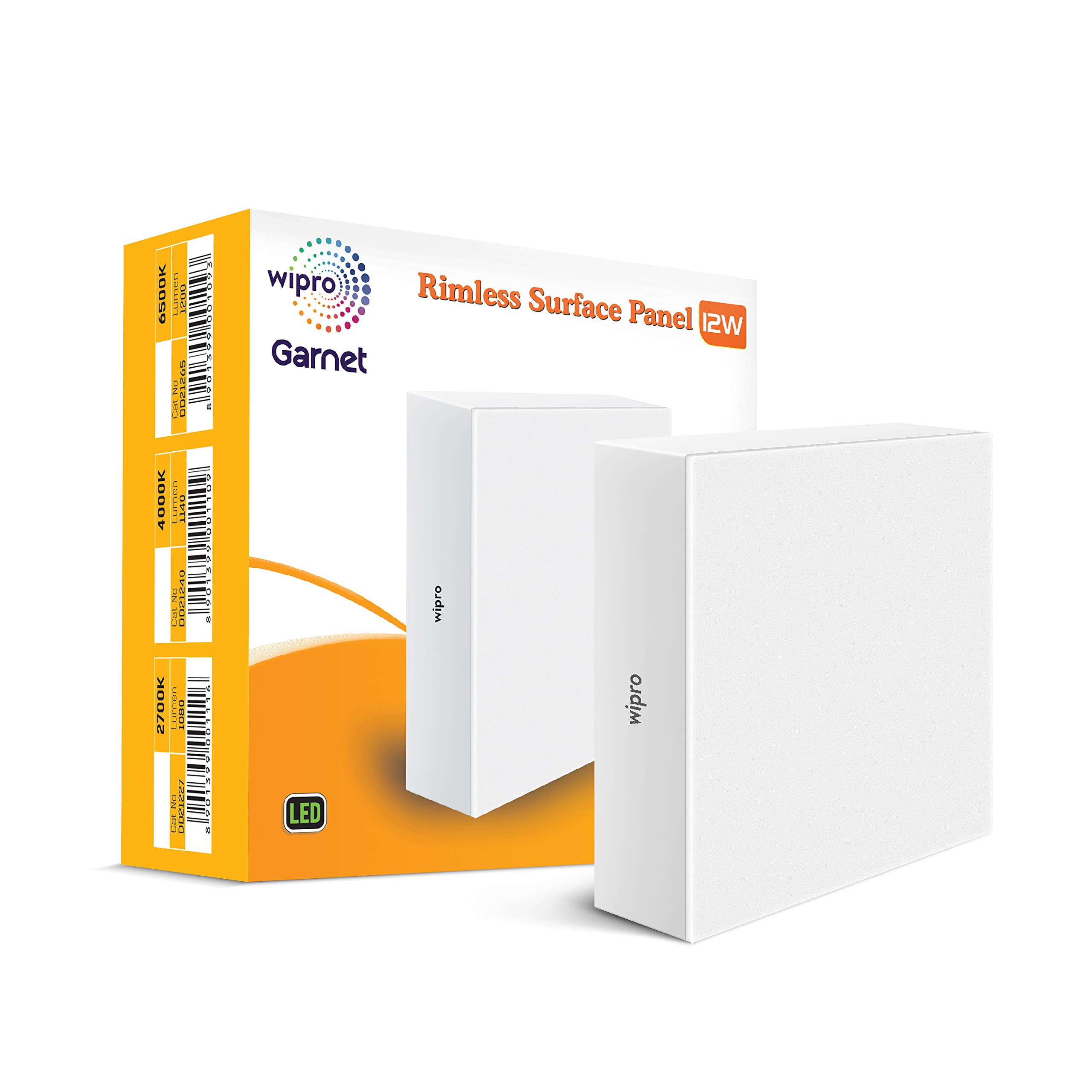 Buy wipro Garnet 12W Rimless Square LED Surface Panel | Neutral White ...