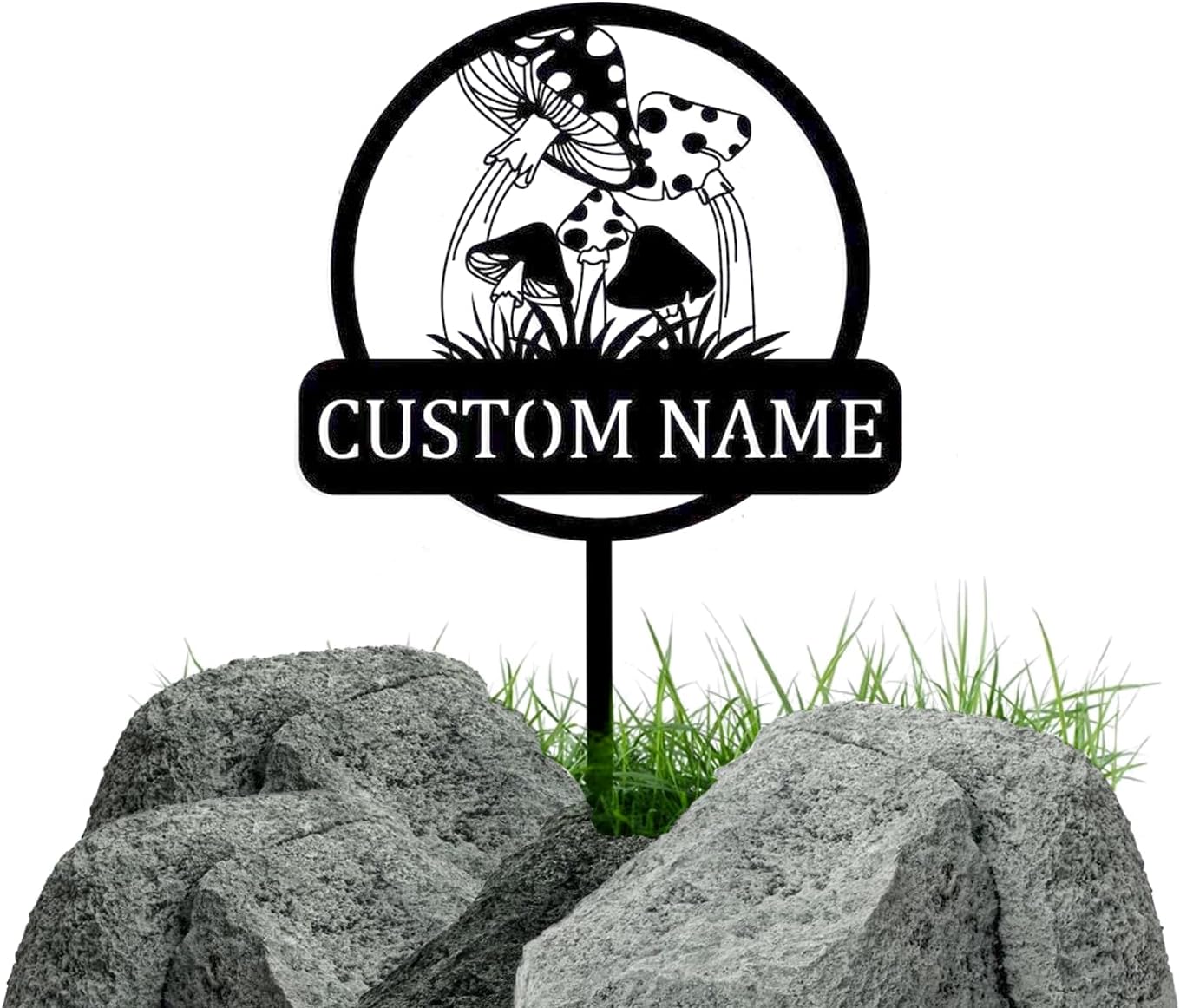 Amazon.com : Personalized Family Name Stake Custom Mushrooms Sign Grave ...