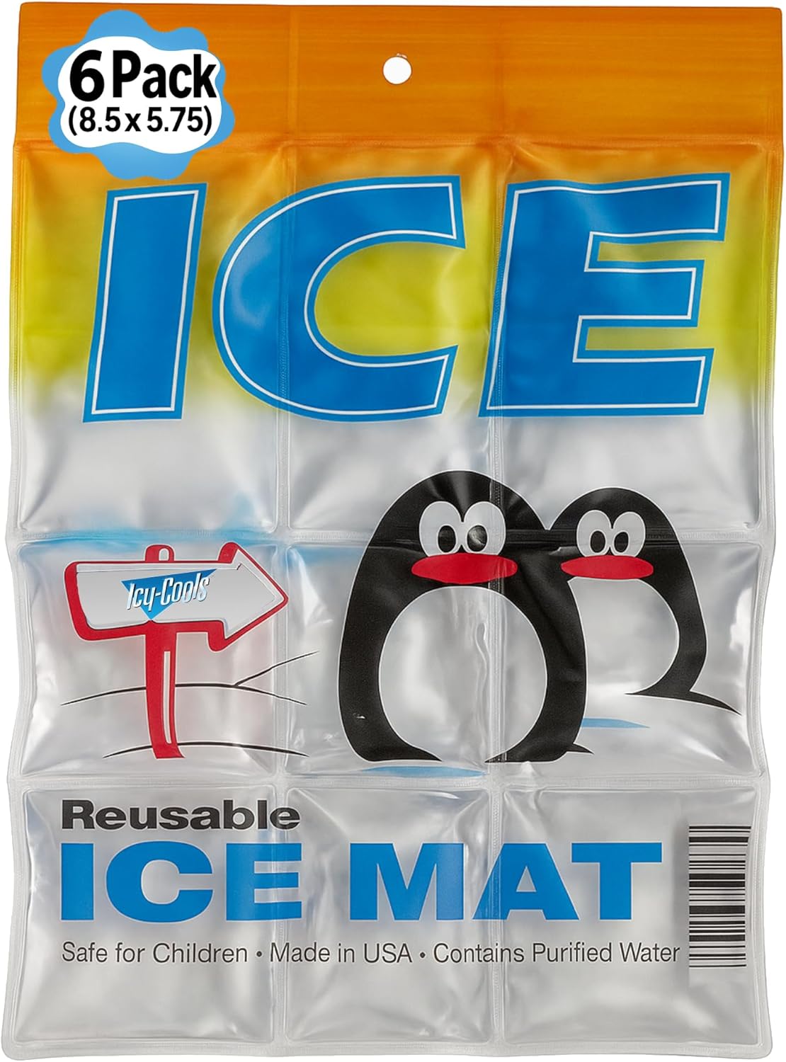 Amazon.com: ICY-COOLS Penguin Purified Water Reusable Ice Packs for ...
