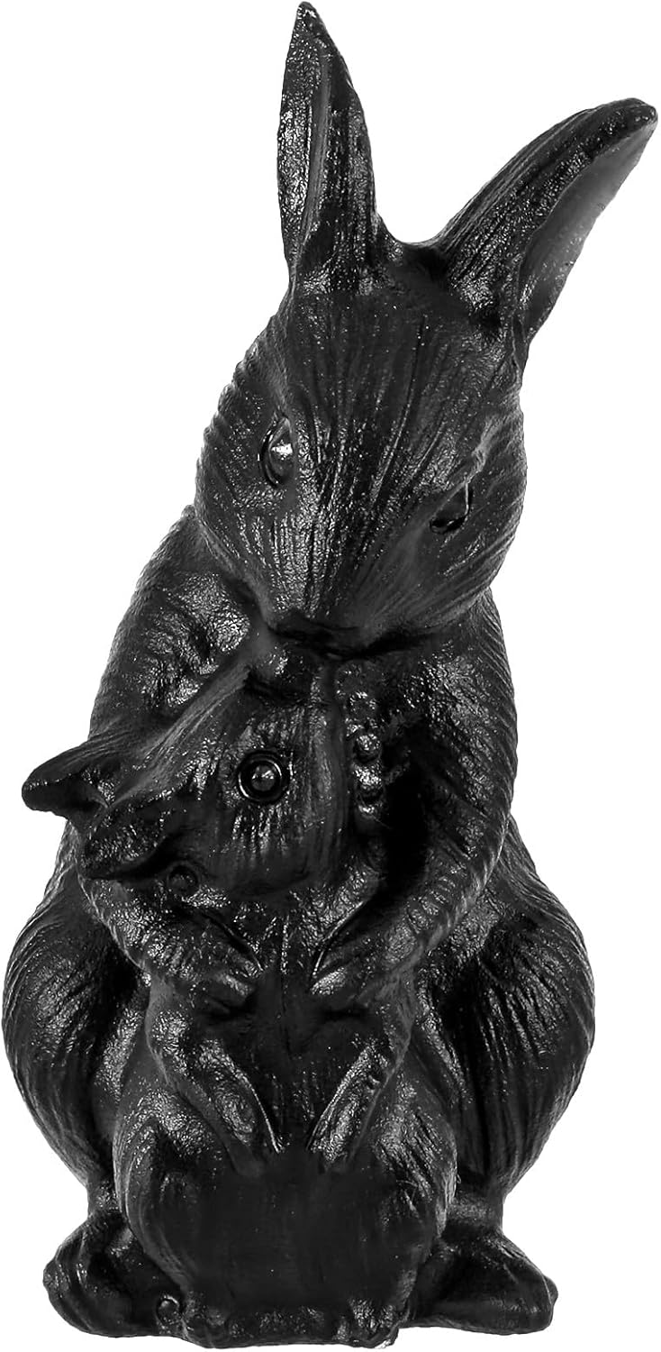 Amazon.com: SUNYIK Carved Black Obsidian Rabbit Statue, Stone Bunny ...