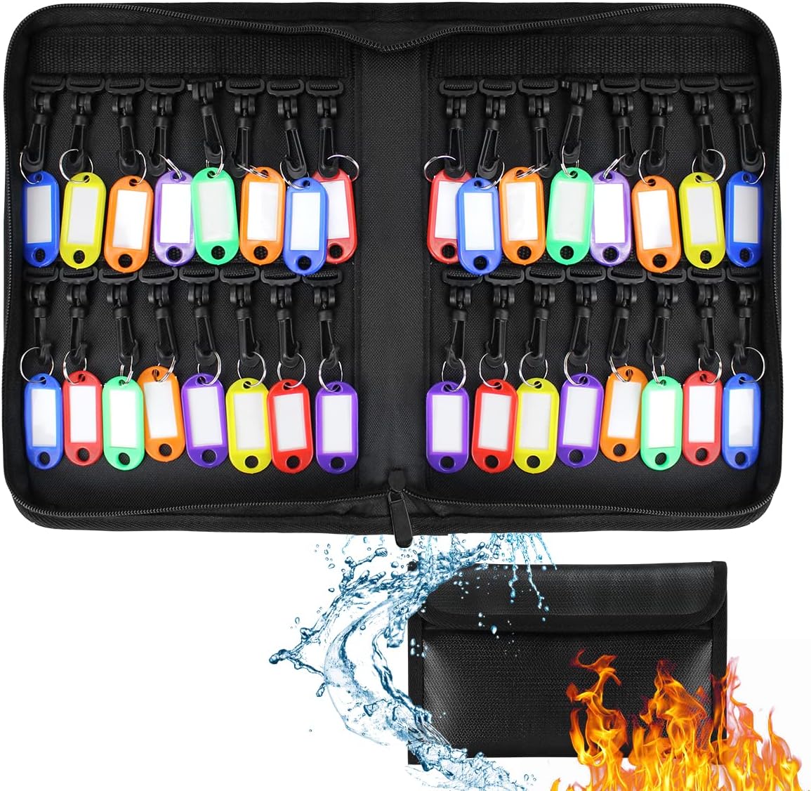 Amazon.com: JUGREAT Key Organizer Case with Fireproof Bag, Portable ...