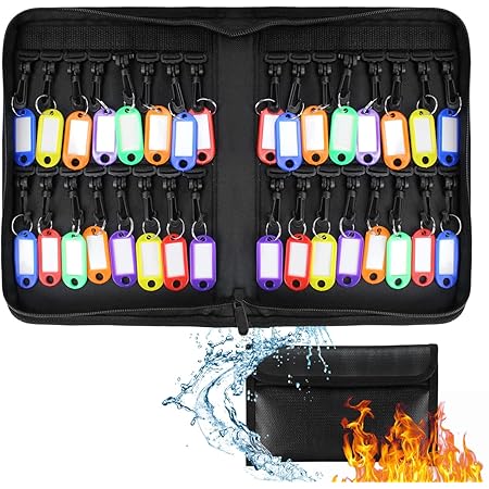 Amazon.com: JUGREAT Key Organizer Case with Fireproof Bag, Portable ...