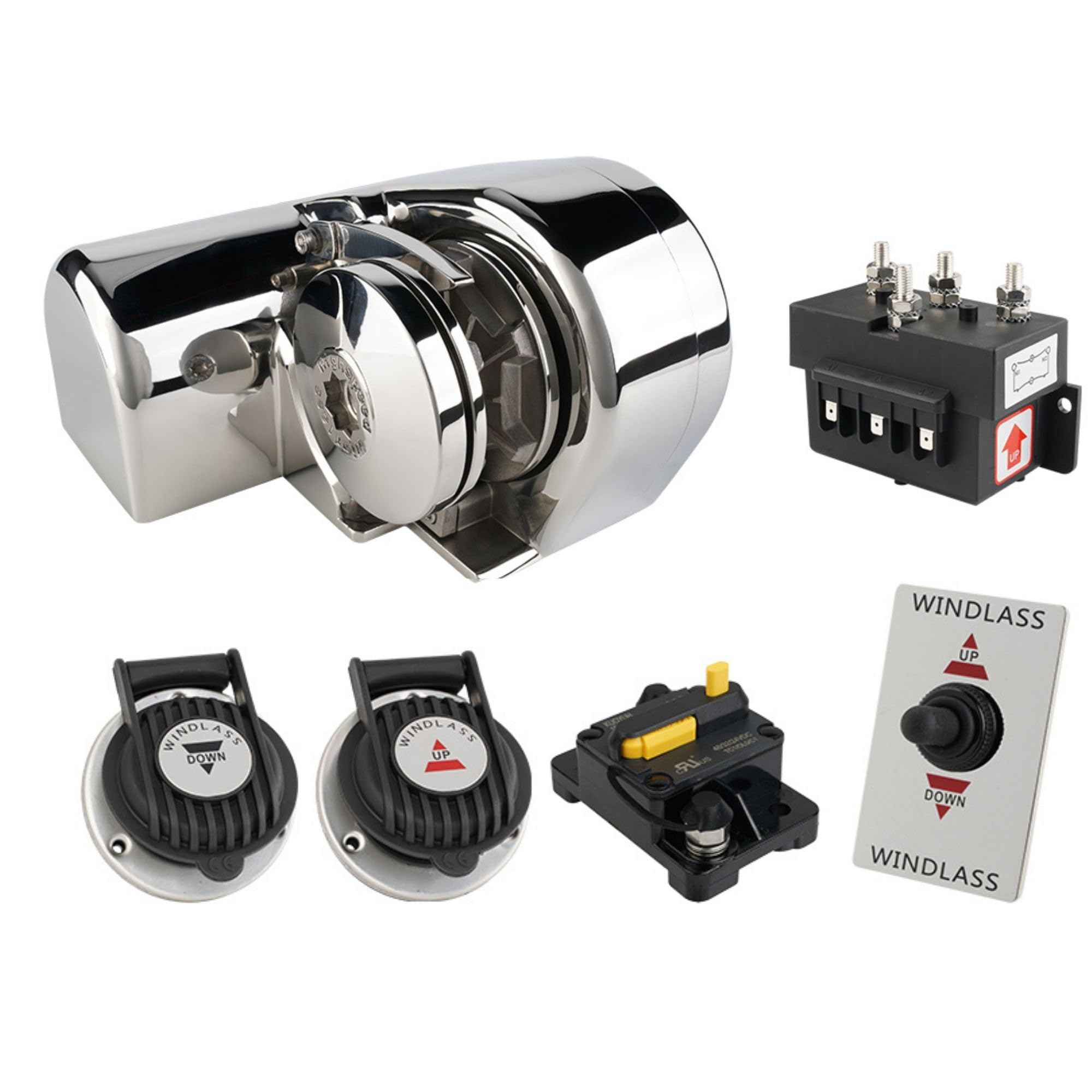 Boat Anchor Kit EXCALIBUR Horizontal Windlass Anchor System - 600W 12V ...