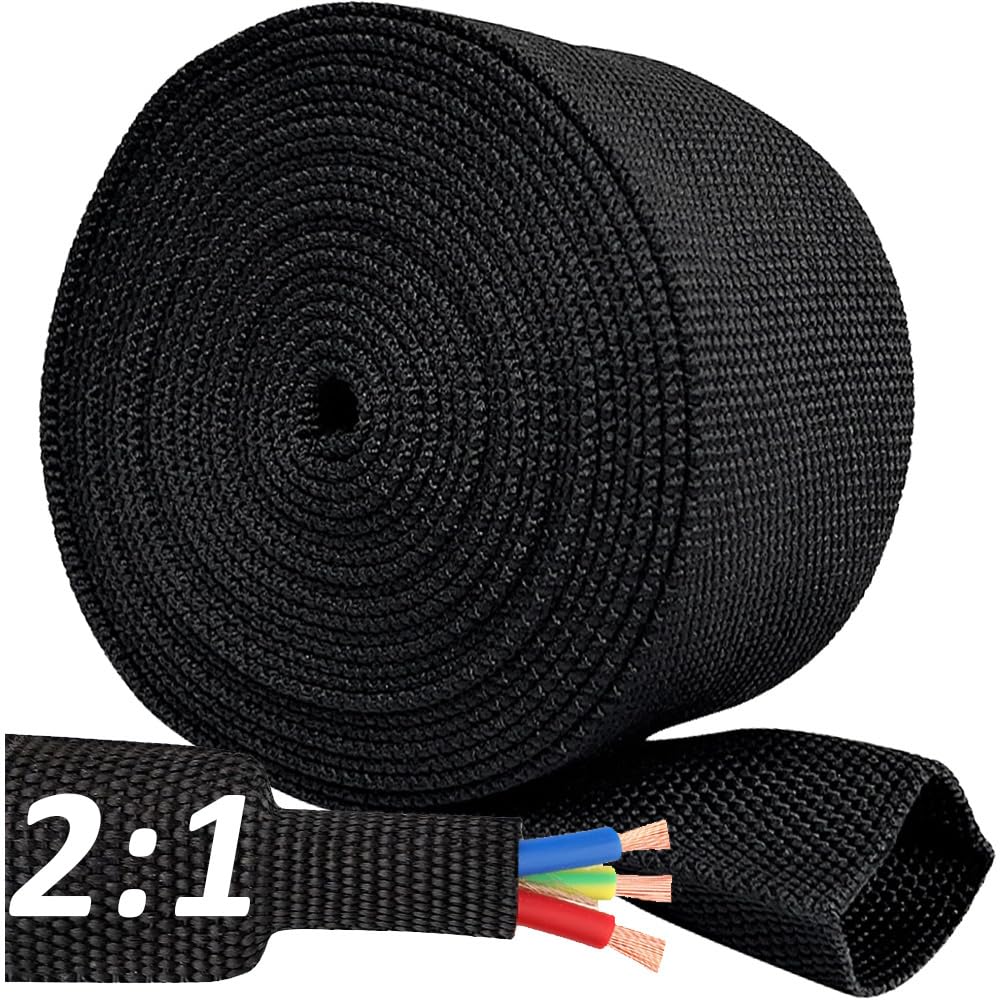 Amazon.com: 20 FT 1/2 inch 2:1 Heat Shrinkable Braided Sleeving Heat ...