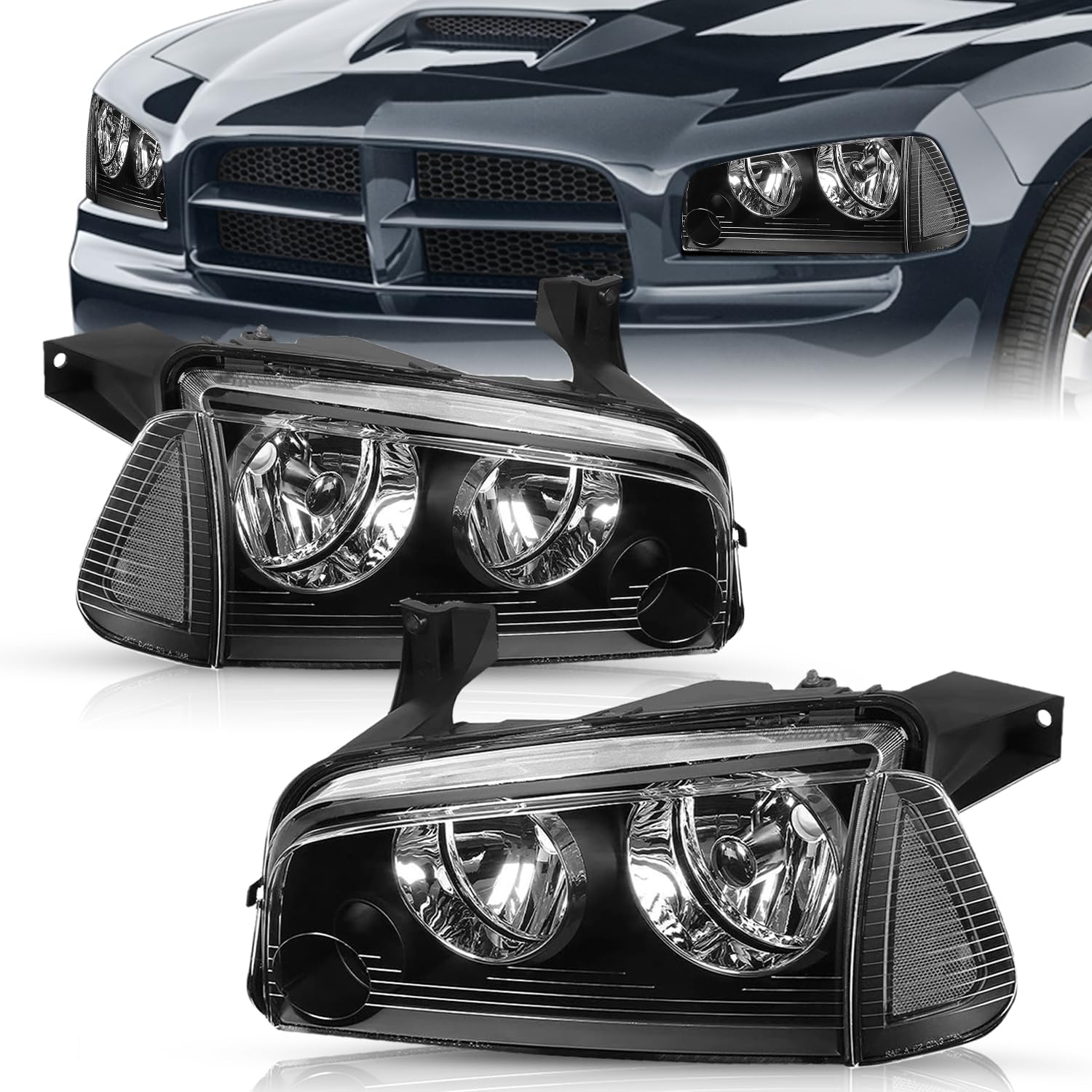 Amazon.com: WEELMOTO for 2006-2010 Dodge Charger Headlights Assembly ...