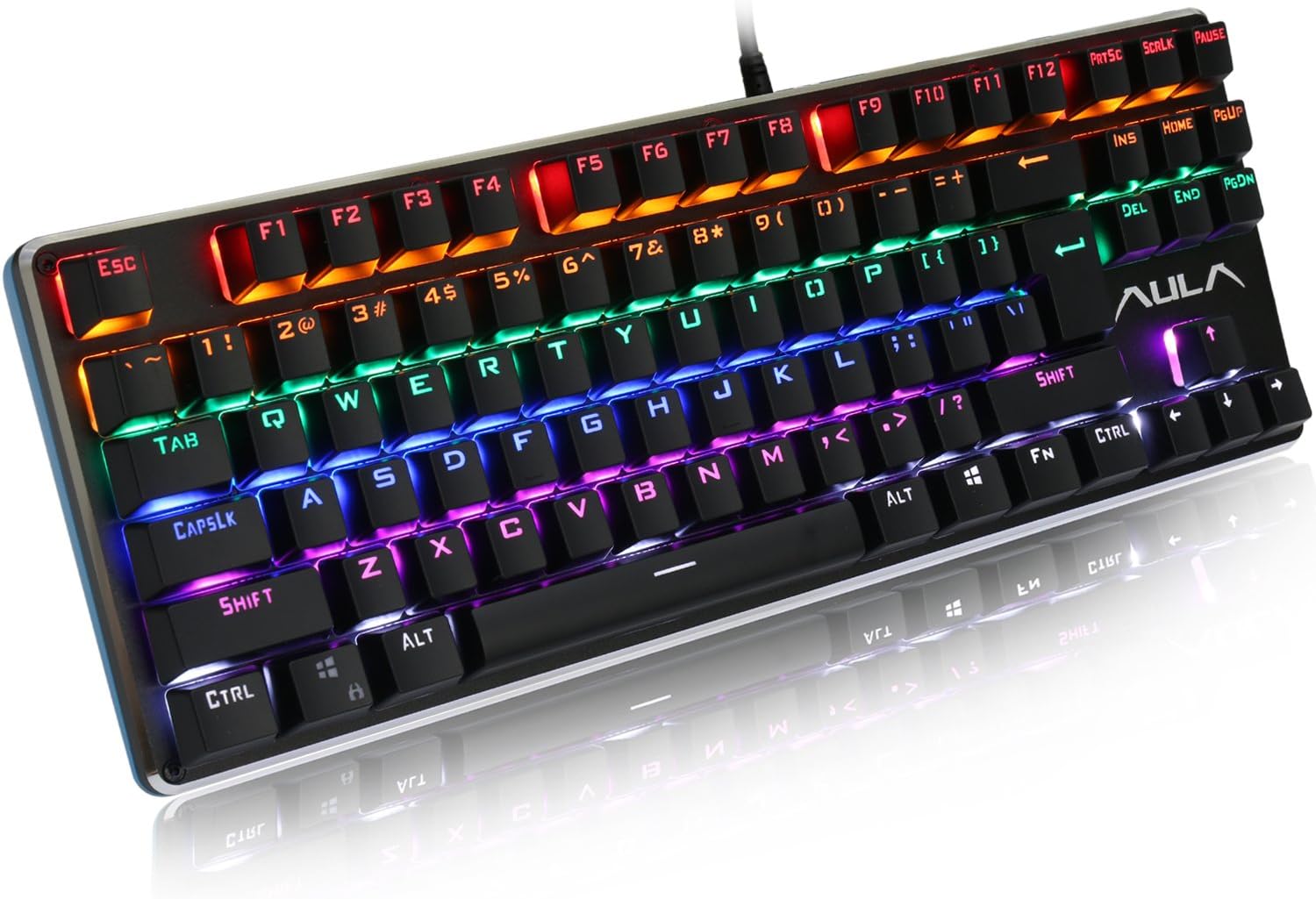 Aula F2012 Teclado mecánico de 87 teclas, ideal para juegos, incluye ...