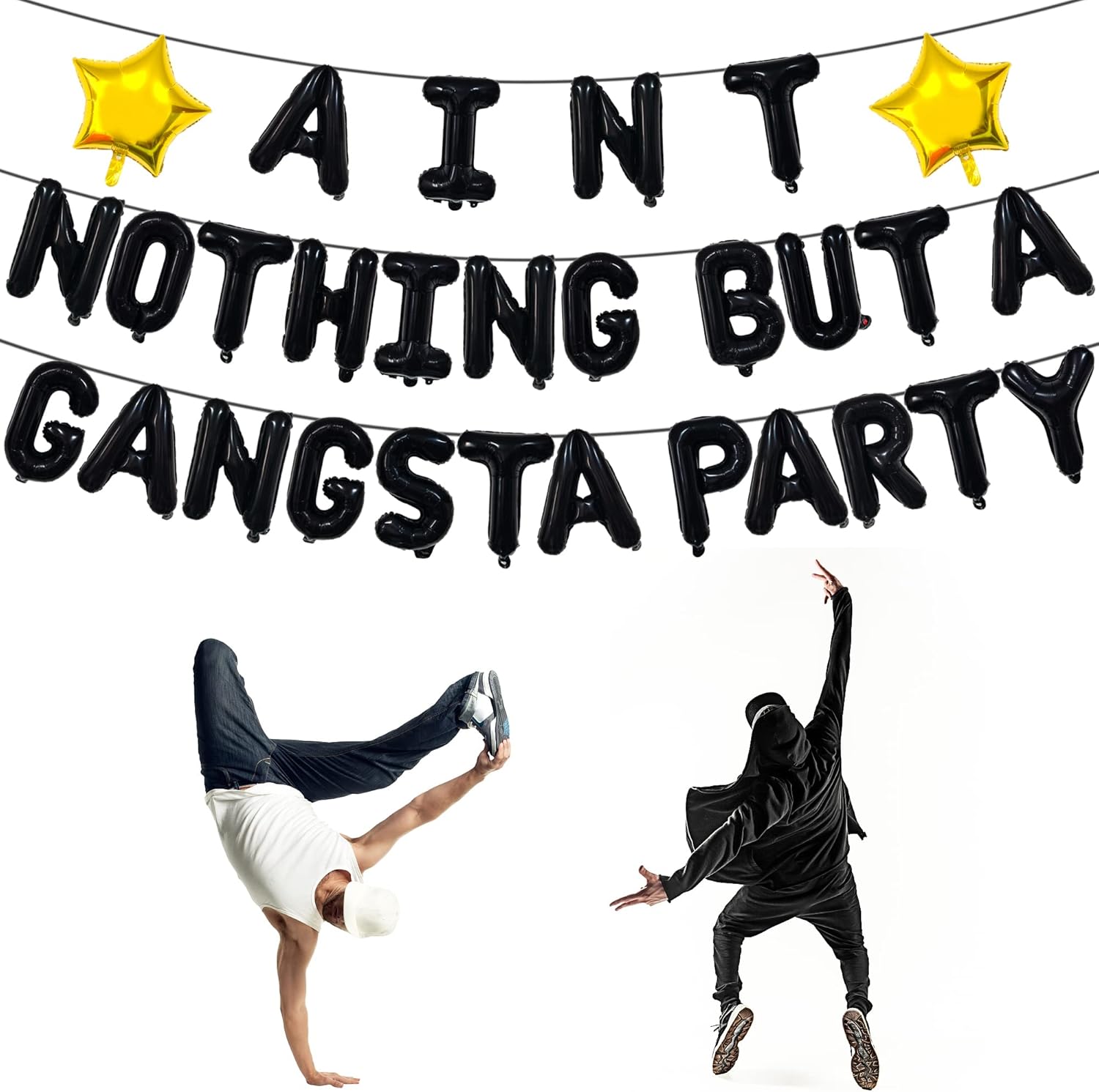 Amazon.com: 30 Pcs Anit Nothing But A Gangsta Party Foil Balloons ...
