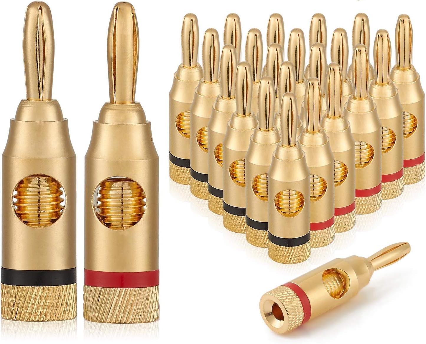 Amazon.com: WGGE WG-3334 24k Gold Plated Banana Plugs or Connectors ...