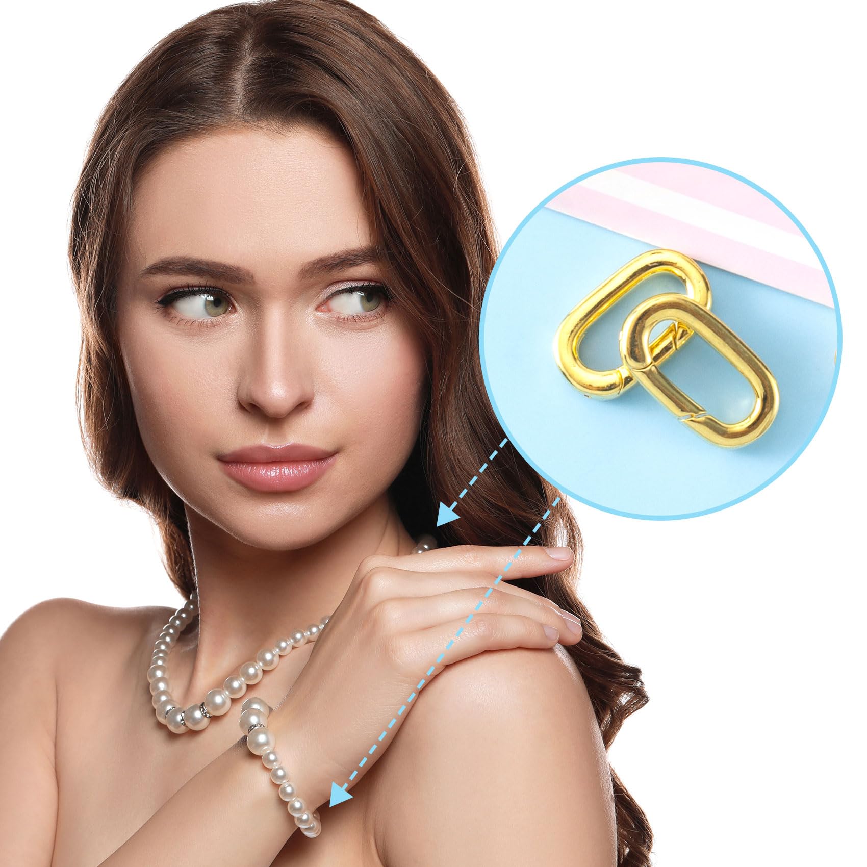 Snapklik.com : 2Pcs 18K Gold Filled Oval Necklace Clasps Bracelet ...