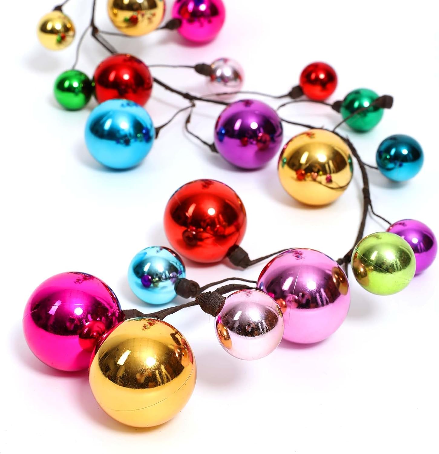 Amazon.com: Christmas Ornament Ball Garland Multicolored Xmas Tree ...