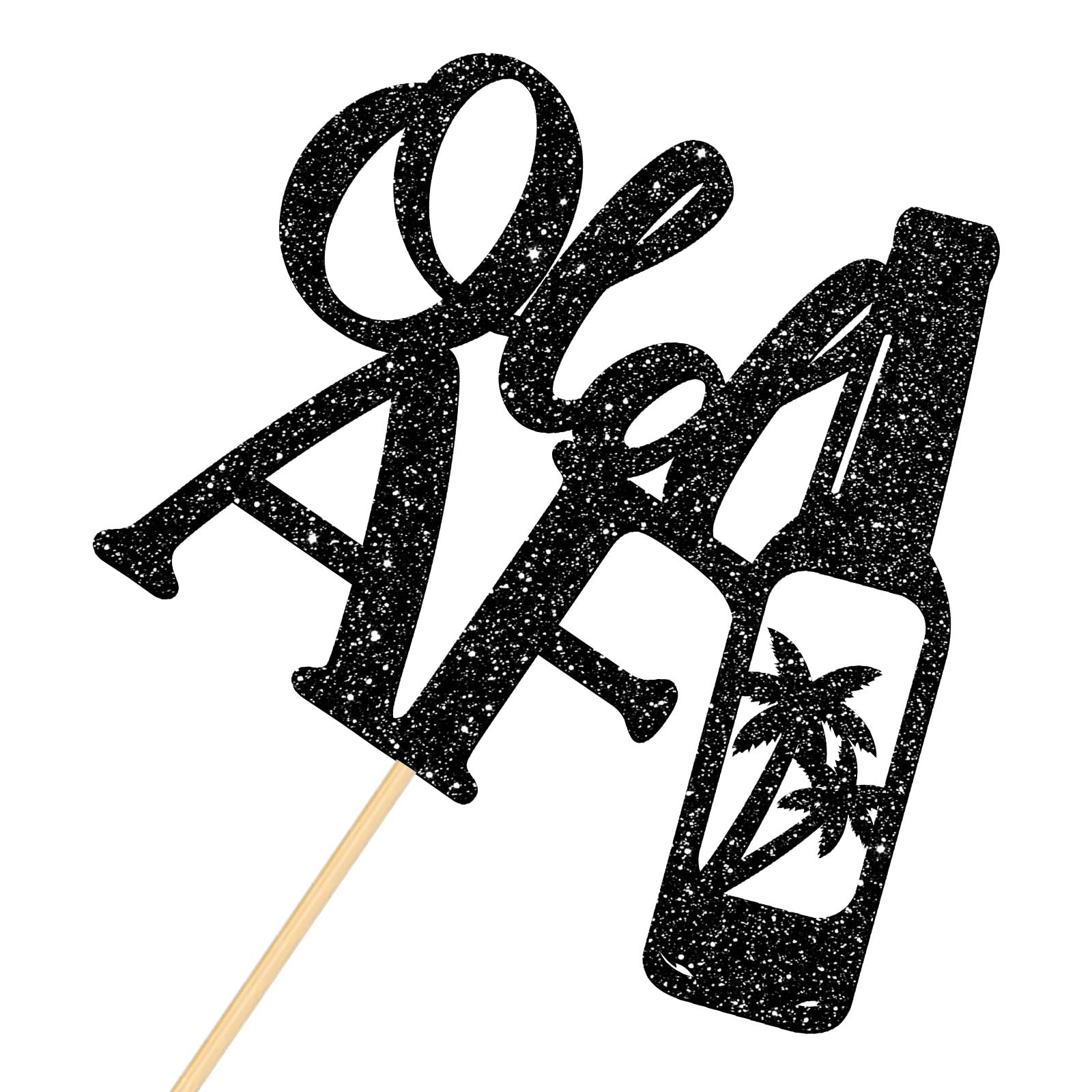 Snapklik.com : Old Af Cake Toppers, Wine Bottle And Coconut Tree Decor ...